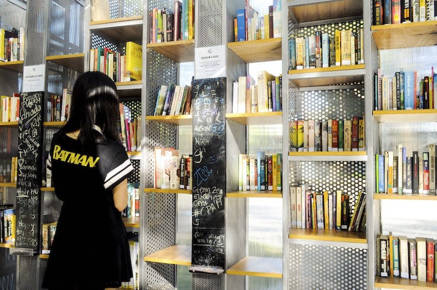 Exit through the book stop