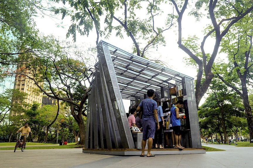 Exit through the book stop